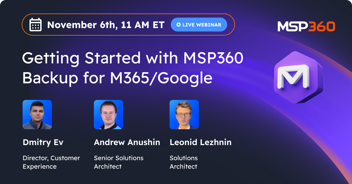 Getting Started with MSP360 Backup for M365/Google